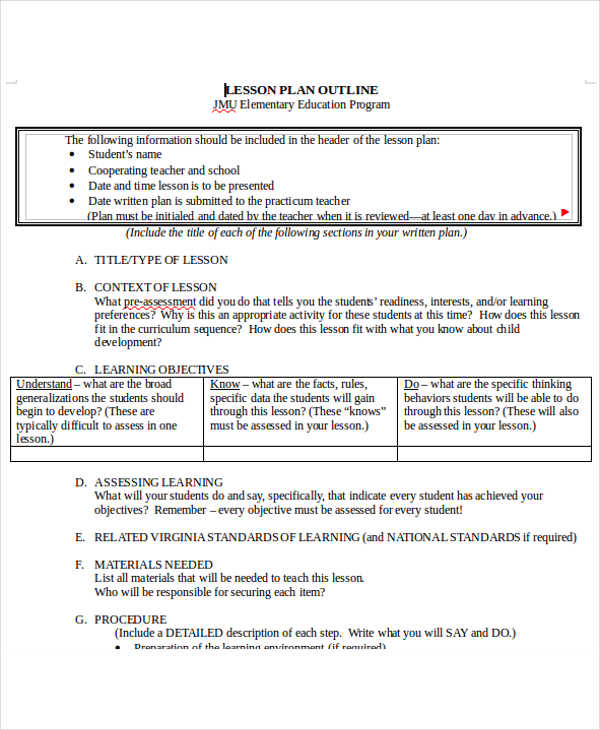 47 Lesson Plan Templates Free Premium Templates