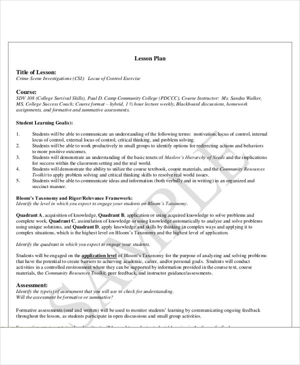 69 Lesson Plan Templates 69 Lesson Plan Templates