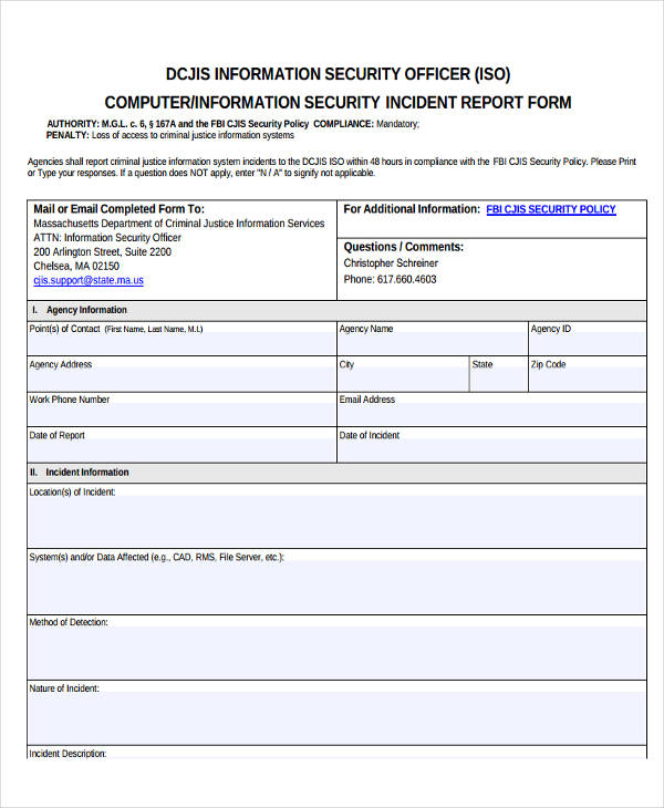 40+ Incident Report Samples in Google Docs | MS Word | PDF | Pages