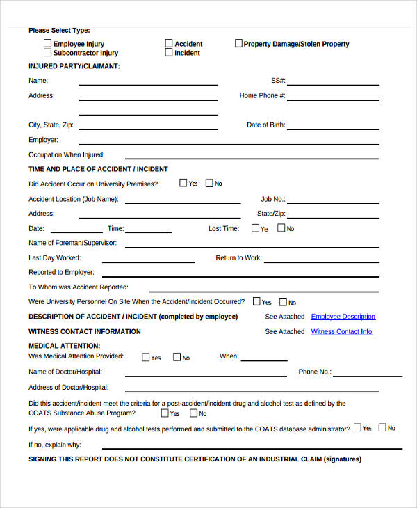 40+ Incident Report Samples in Google Docs | MS Word | PDF | Pages