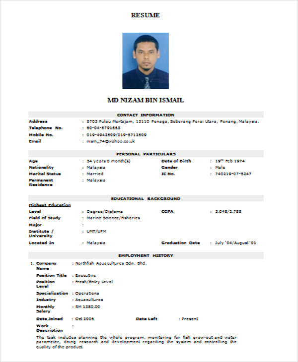 70 Resume Formats PDF DOC Free Premium Templates