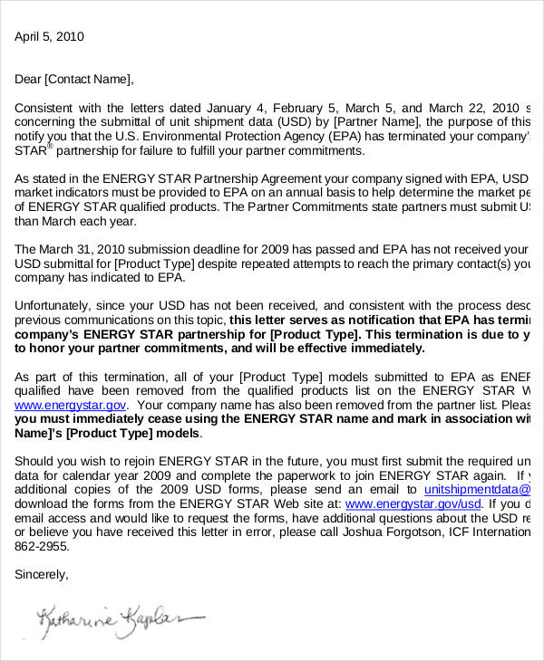 32+ Simple Termination Letter Templates - DOC, PDF, AI