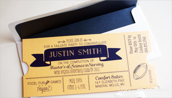Football Theme Graduation Invitations