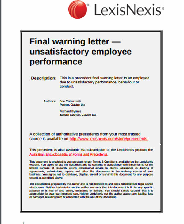 26+ Warning Letter Example Template