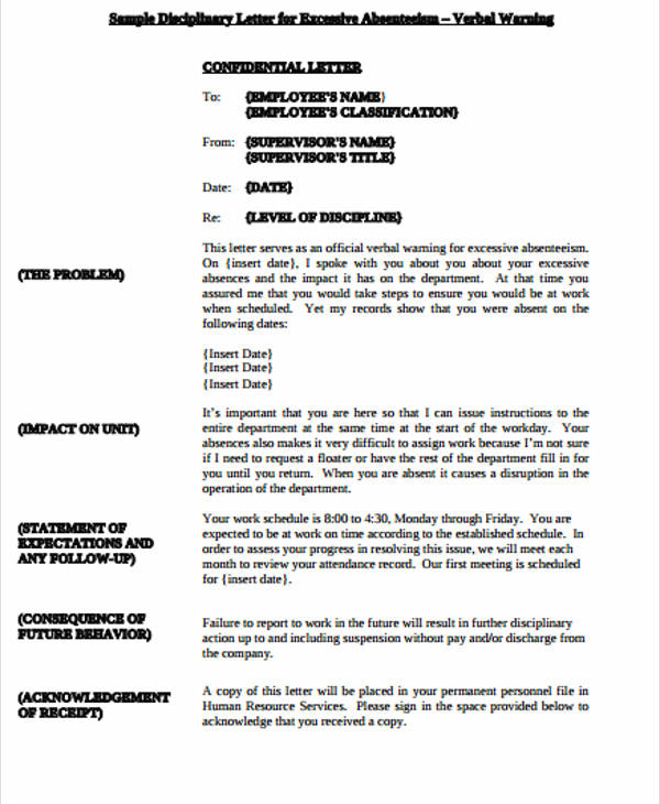 26 Warning Letter Example Template