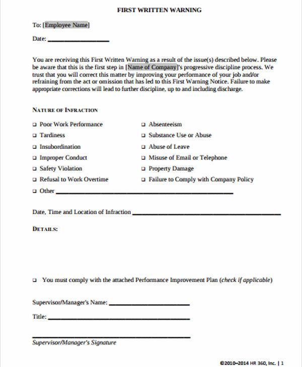 26+ Warning Letter Example Template