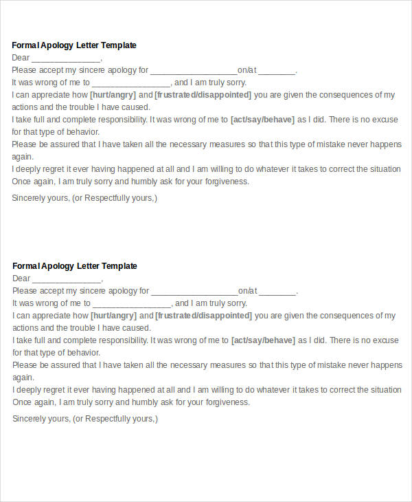 26+ Apology Letter Templates in Google Docs | MS Word | Pages | PDF