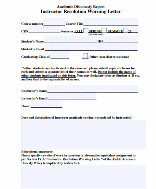 26+ Warning Letter Example Template