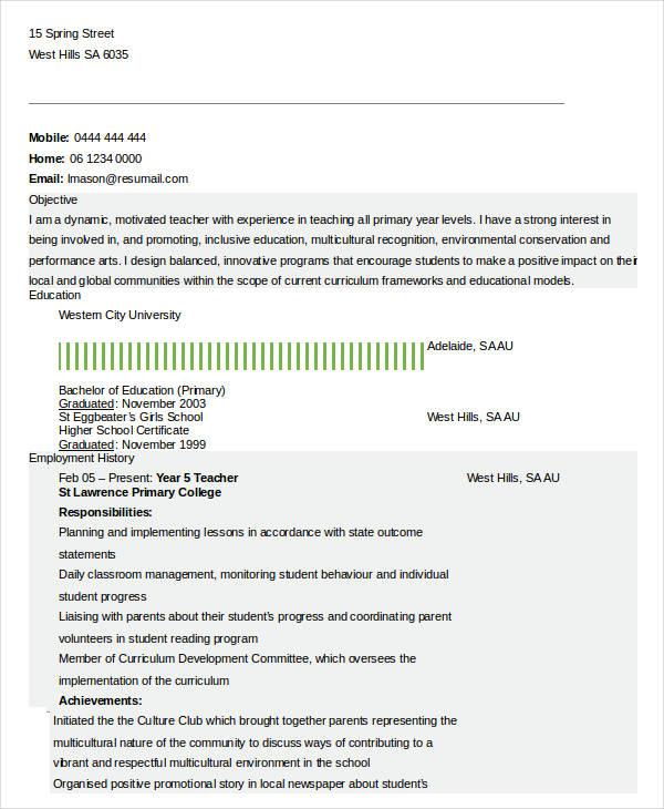 Resume In Word Template 24 Free Word PDF Documents Download