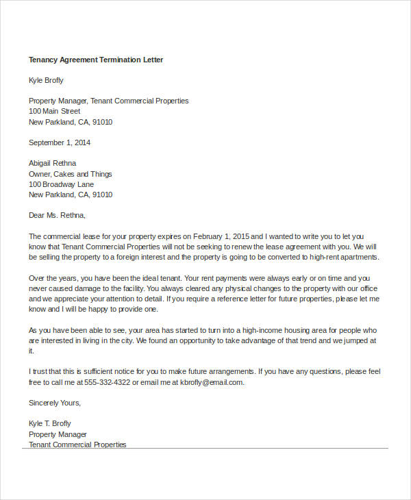 High Risk Work Licence Notice To Terminate Tenancy Agreement By