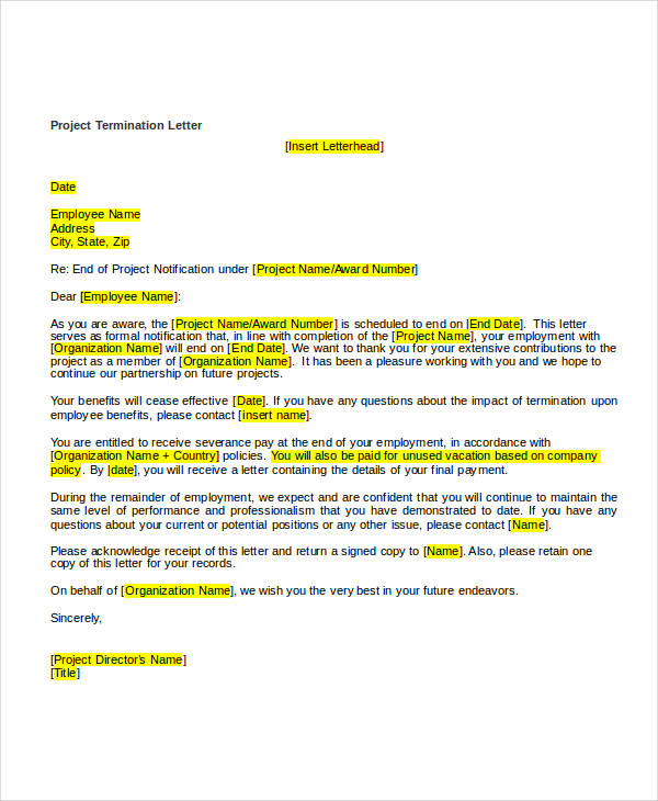 Free Termination Letter Templates - 38+ Free Word, PDF Documents Download