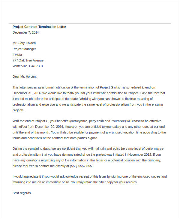 Free Termination Letter Templates - 38+ Free Word, PDF Documents Download