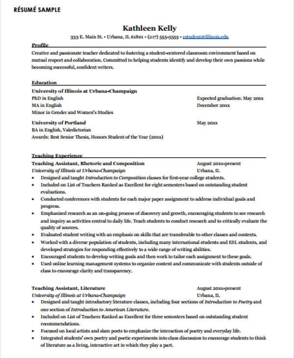 40+ Modern Teacher Resume Templates - PDF, DOC