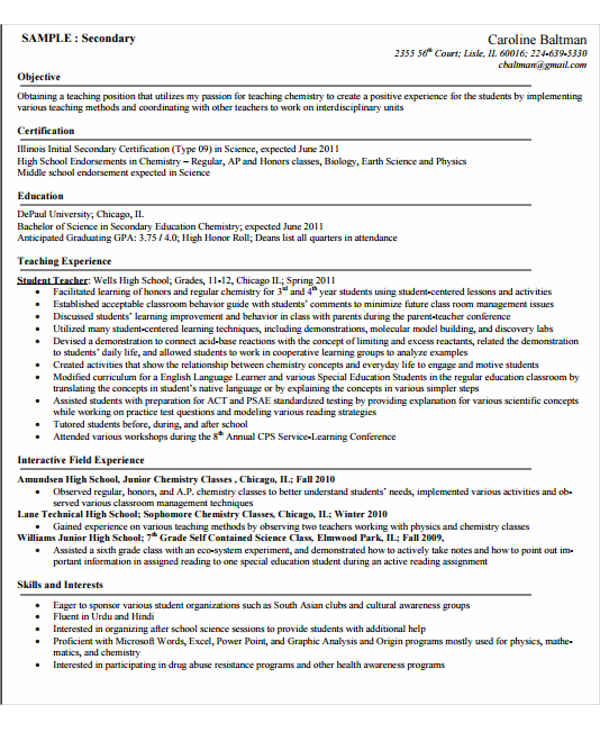 40+ Modern Teacher Resume Templates - PDF, DOC
