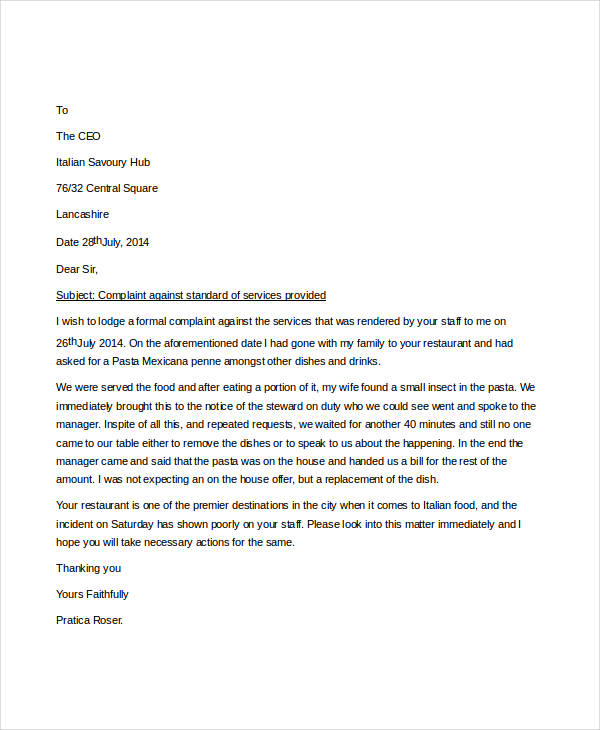 27+ Complaint Letter Templates in Google Docs | MS Word | Apple Pages