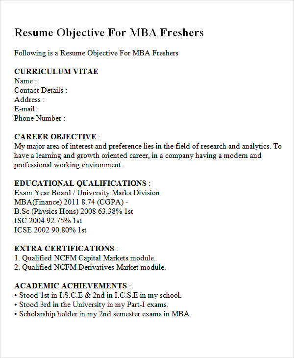 50+ Fresher Resume Templates - PDF, DOC