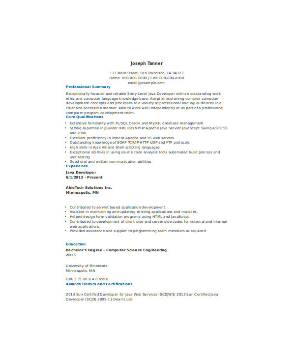 21+ Fresher Resume Templates - PDF, DOC