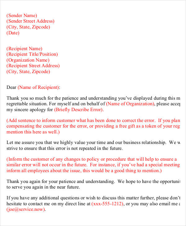 29+ Apology Letter Templates - PDF | Google Docs | MS Word | Pages