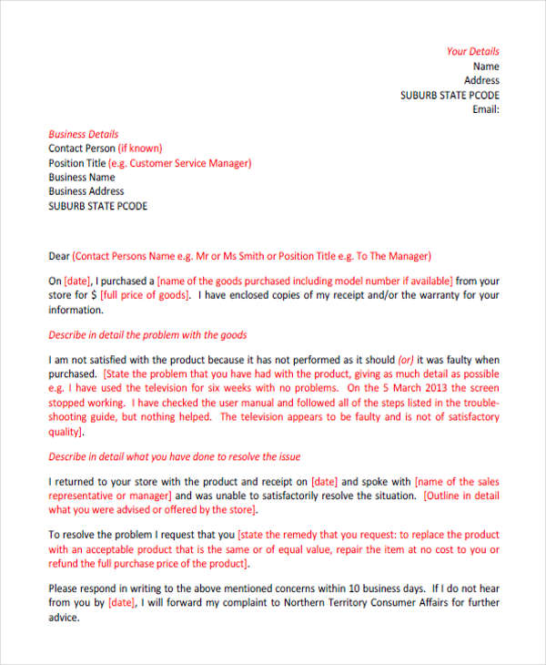 68+ Complaint Letters in PDF | Free & Premium Templates