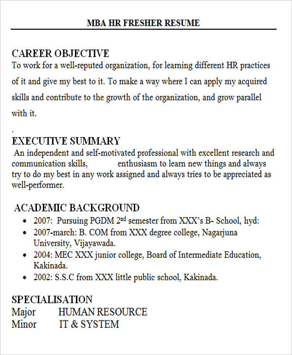 33+ Fresher Resume Templates