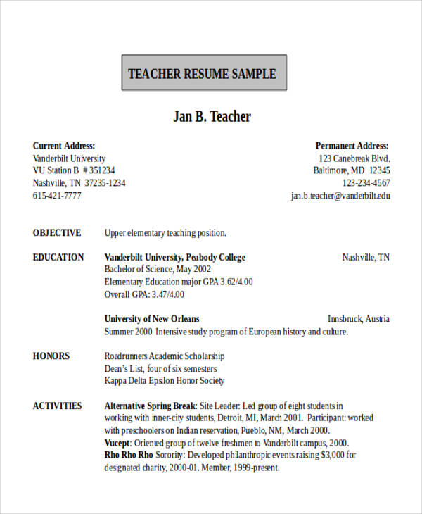 Teacher Resume Teachers Assistant Resume Example Writing Tips For 