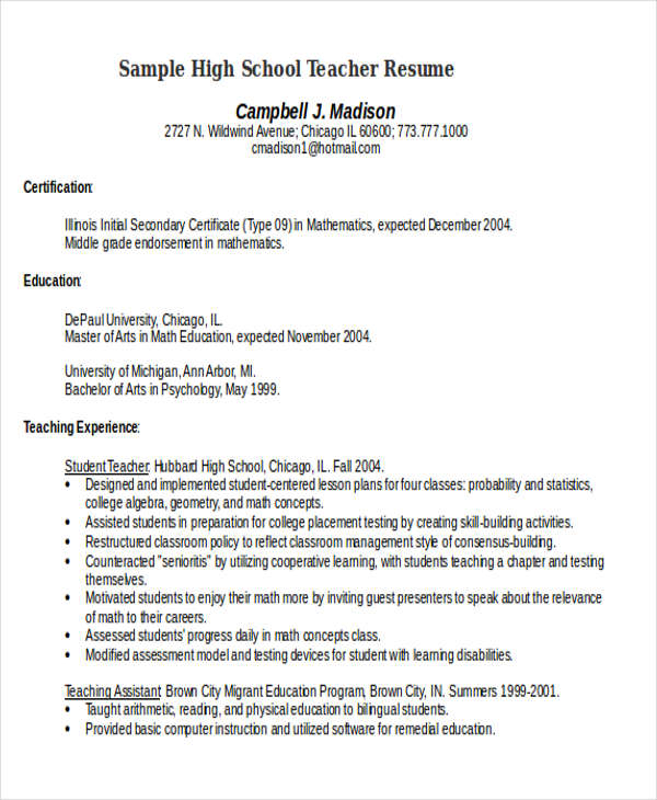25+ Teacher Resume Templates in Word