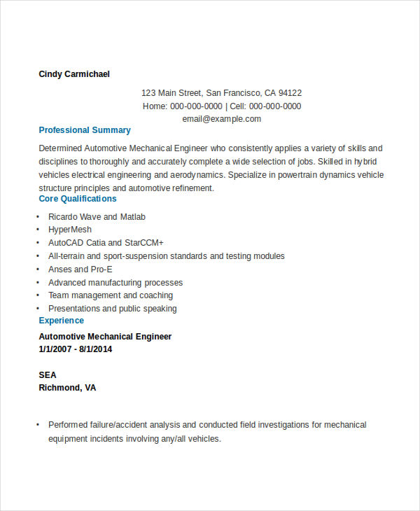 Engineering Resume Template - 47+ Free Word Documents Download