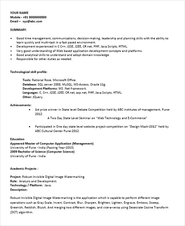 65+ Resume Formats - PDF, DOC
