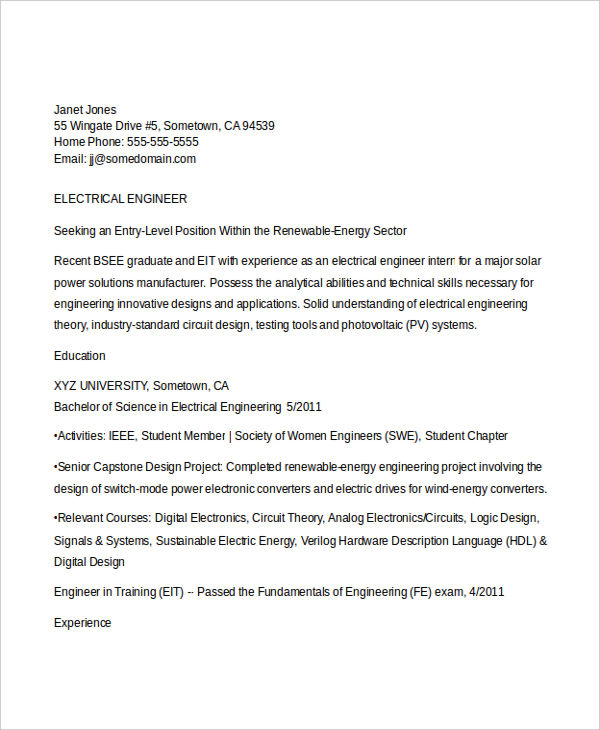 Engineering Resume Template - 47+ Free Word Documents Download