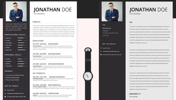 Word Document Cv Template Free Docx Contoh Gambar Template