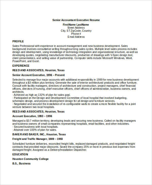 48+ Executive Resume Templates - PDF, DOC