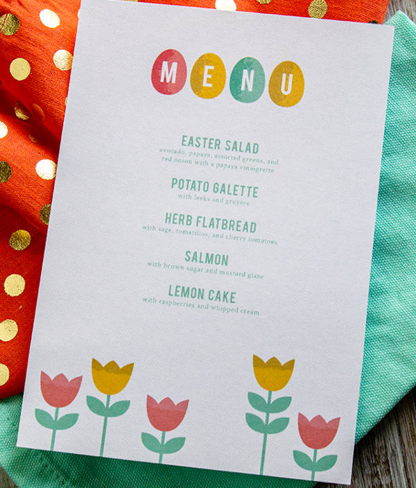 Free Printable Easter Menu Template Printable Templates