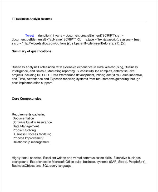 20+ Business Resume Templates - PDF, DOC