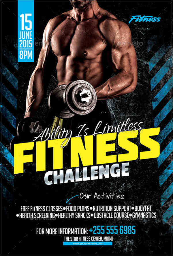 54 Printable Fitness Flyers PSD EPS Word Formats