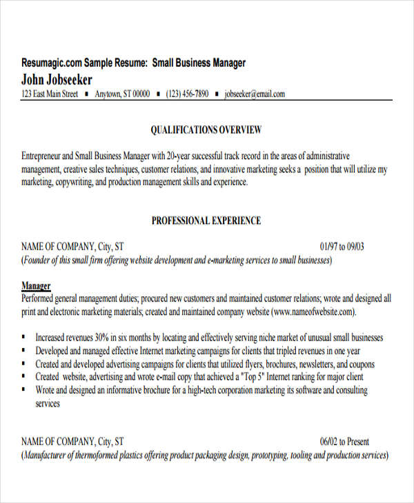 30 Business Resume Templates PDF DOC