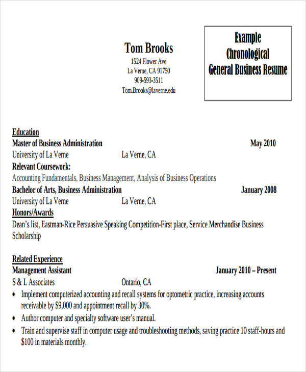 30+ Business Resume Templates - PDF, DOC