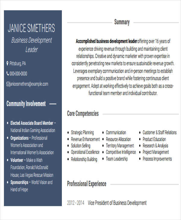 30+ Business Resume Templates - PDF, DOC