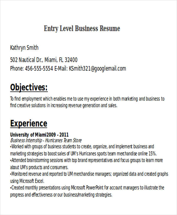 30+ Business Resume Templates - PDF, DOC