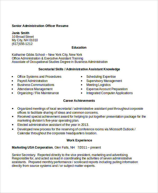 44+ Administration Resume Templates - PDF, DOC