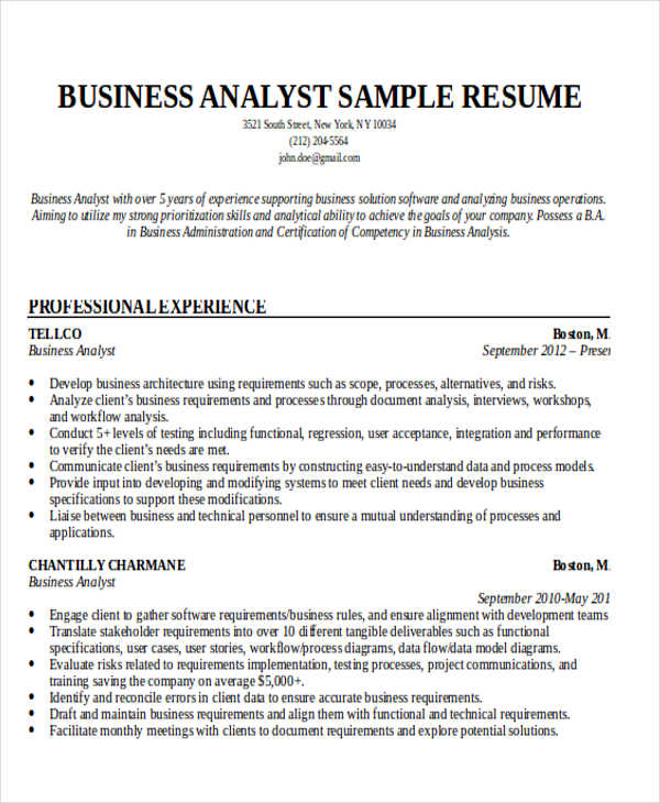 30+ Business Resume Templates - PDF, DOC