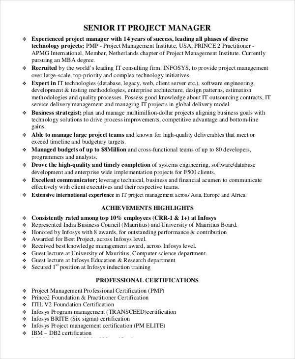 52+ Professional Manager Resumes - PDF, DOC
