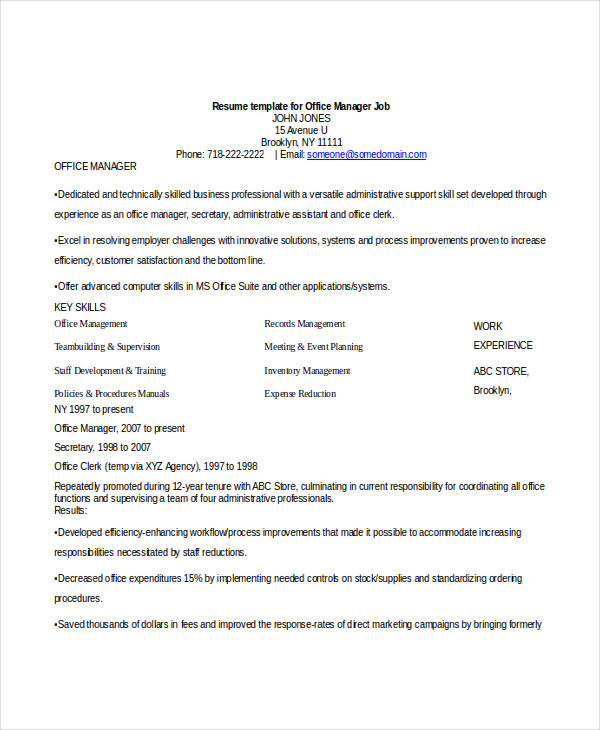 52+ Professional Manager Resumes - PDF, DOC