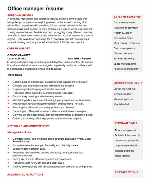 52+ Professional Manager Resumes - PDF, DOC