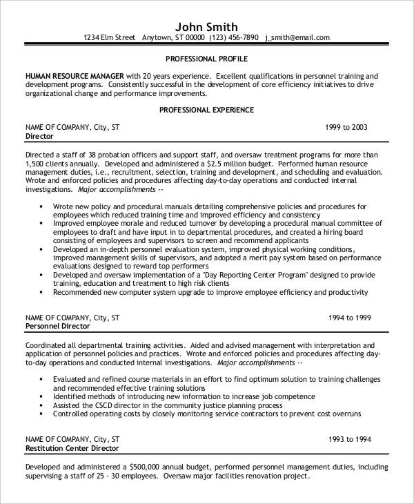 52+ Professional Manager Resumes - PDF, DOC