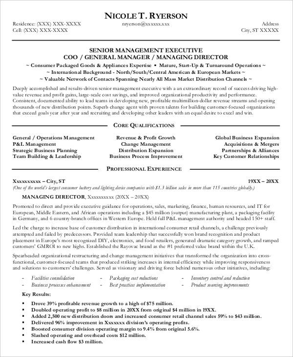 52+ Professional Manager Resumes - PDF, DOC | Free & Premium Templates