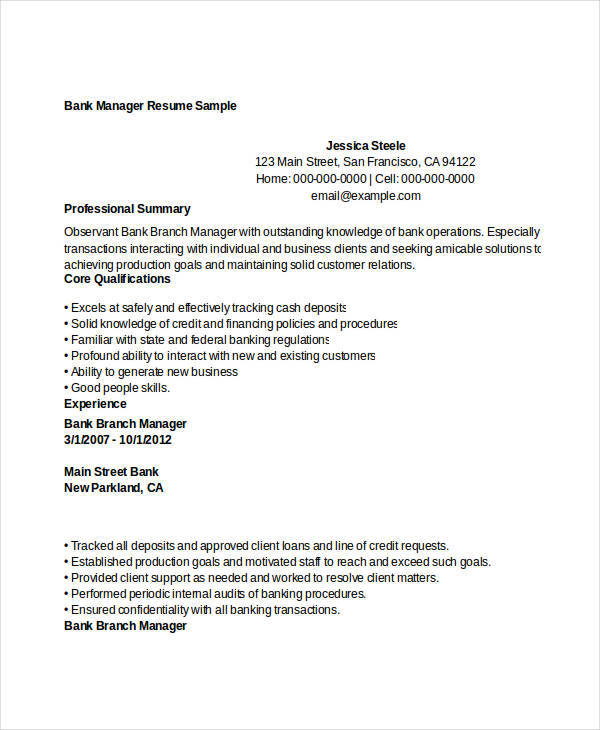 52+ Professional Manager Resumes - PDF, DOC