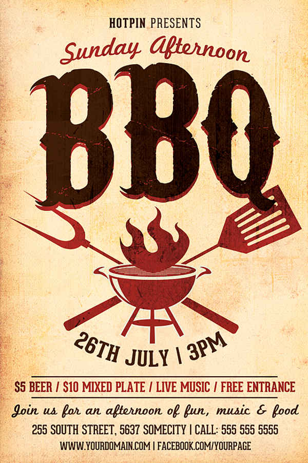 Blank Bbq Flyer Template