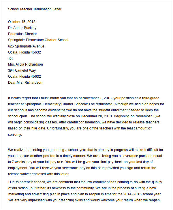 41 Sample Termination Letter Templates Word PDF AI Free Premium 