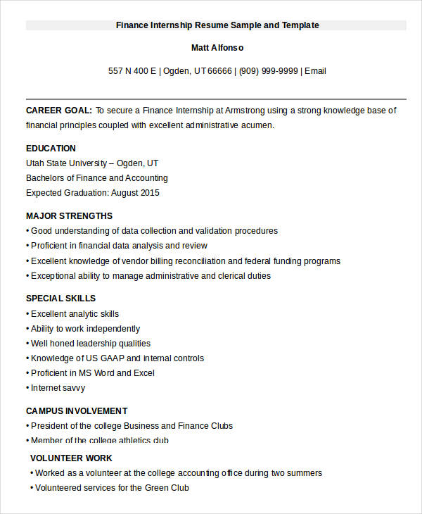 20+ Finance Resume Templates - PDF, DOC