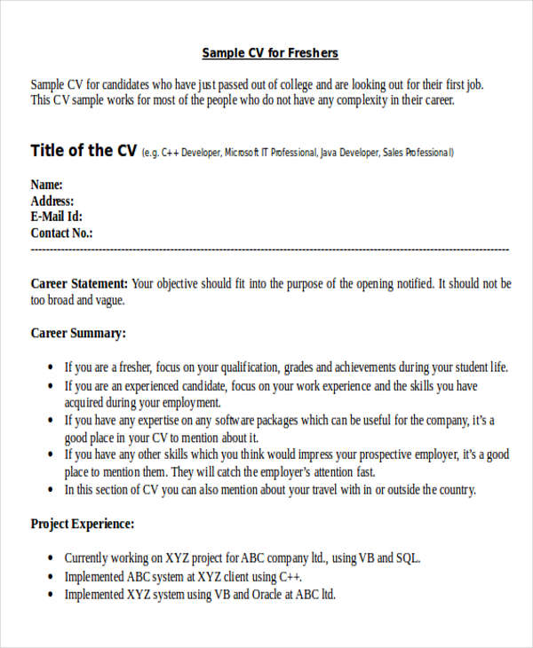 Sample Student Resume For Work Immersion